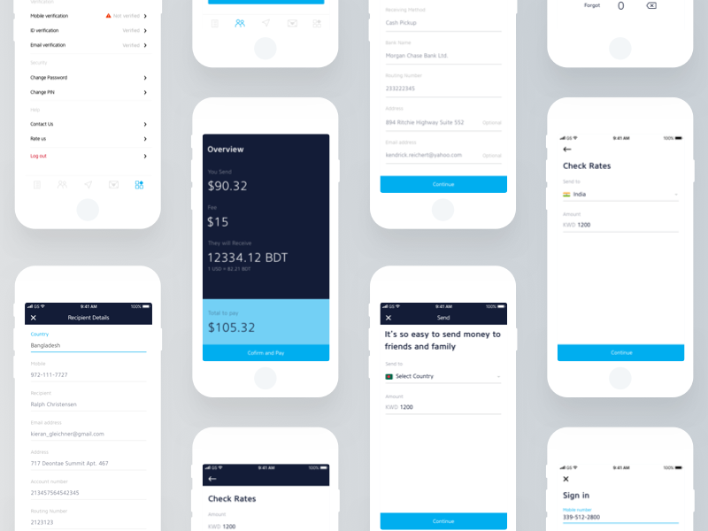 Remittance app design-3 by Shourav 🔥 on Dribbble