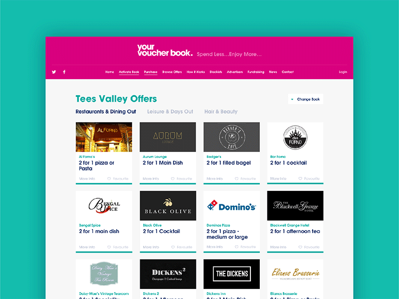 Your Voucher Book Offer Pages by Simon Ward for VIA Creative on Dribbble