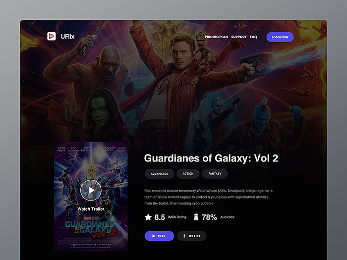 Movie website single page by Mahdi Sourabh for RedQ Inc on Dribbble