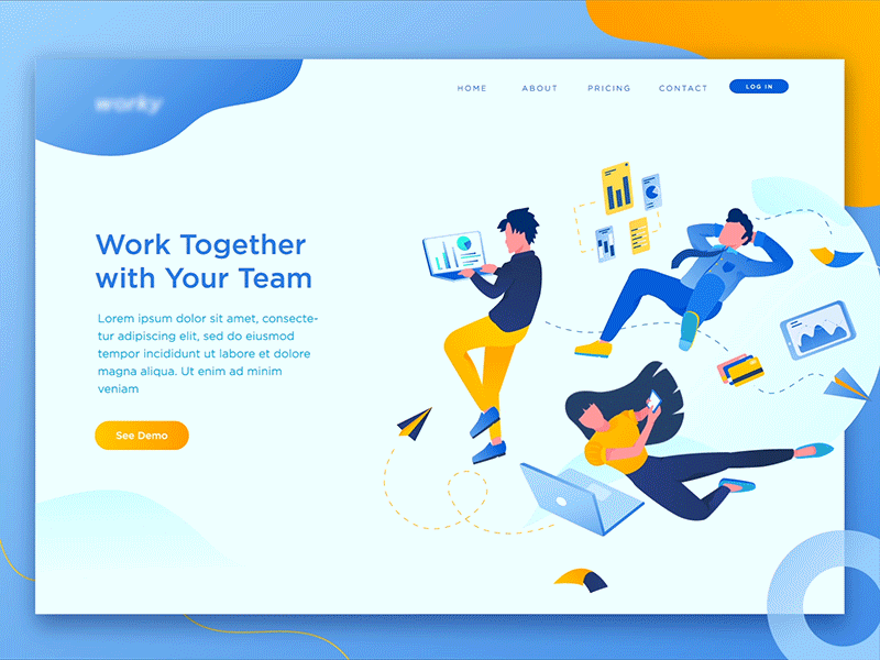 Work Together Animation Header by Permadi Satria Dewanto for Plainthing ...