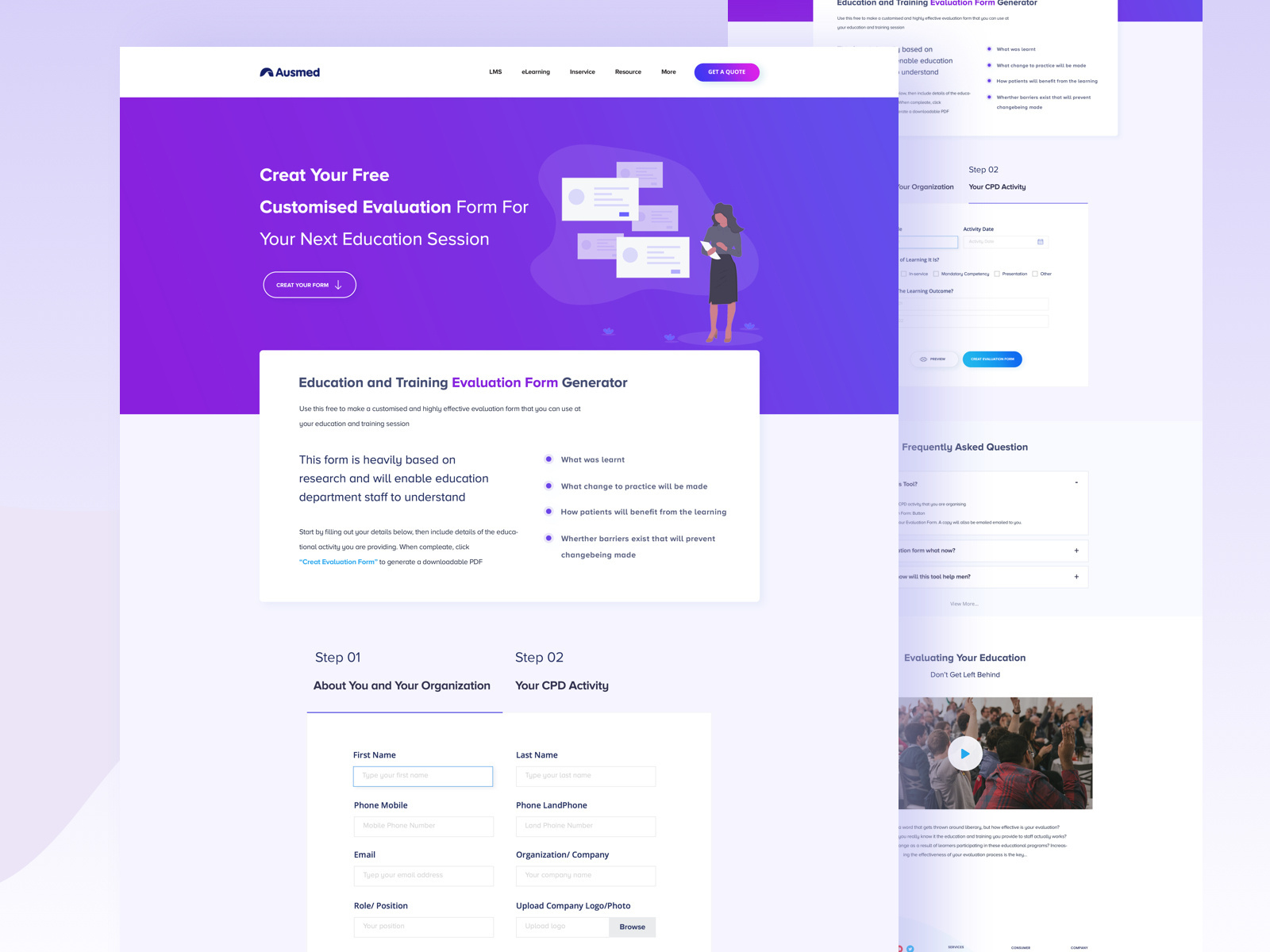 Evaluation Form I Landing Page by Shahidul Islam Shishir on Dribbble
