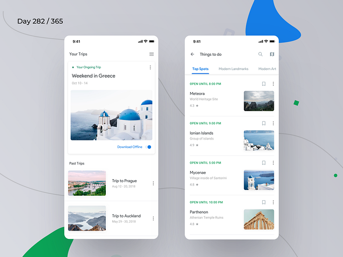 Google Trips App Redesign | Day 282/365 - Project365 by Kishore on Dribbble