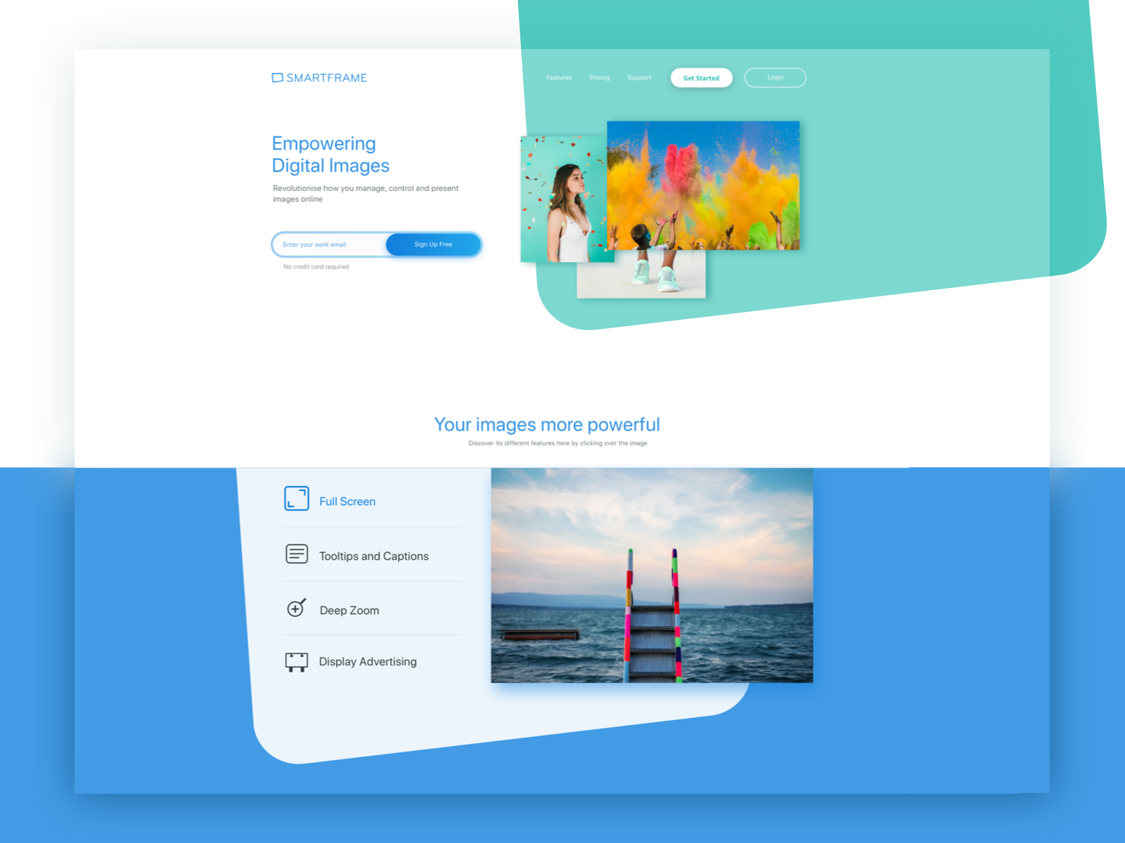 Smartframe Homepage by Natalia Baquero on Dribbble
