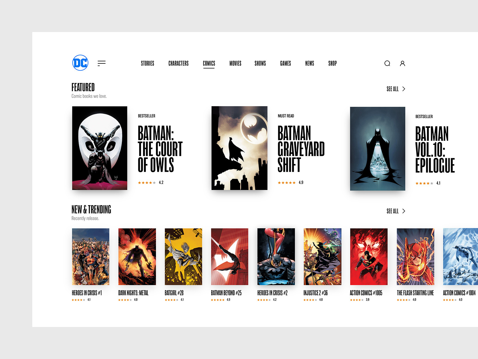 Comic Books Store Concept Desktop by Jean Delbrel on Dribbble