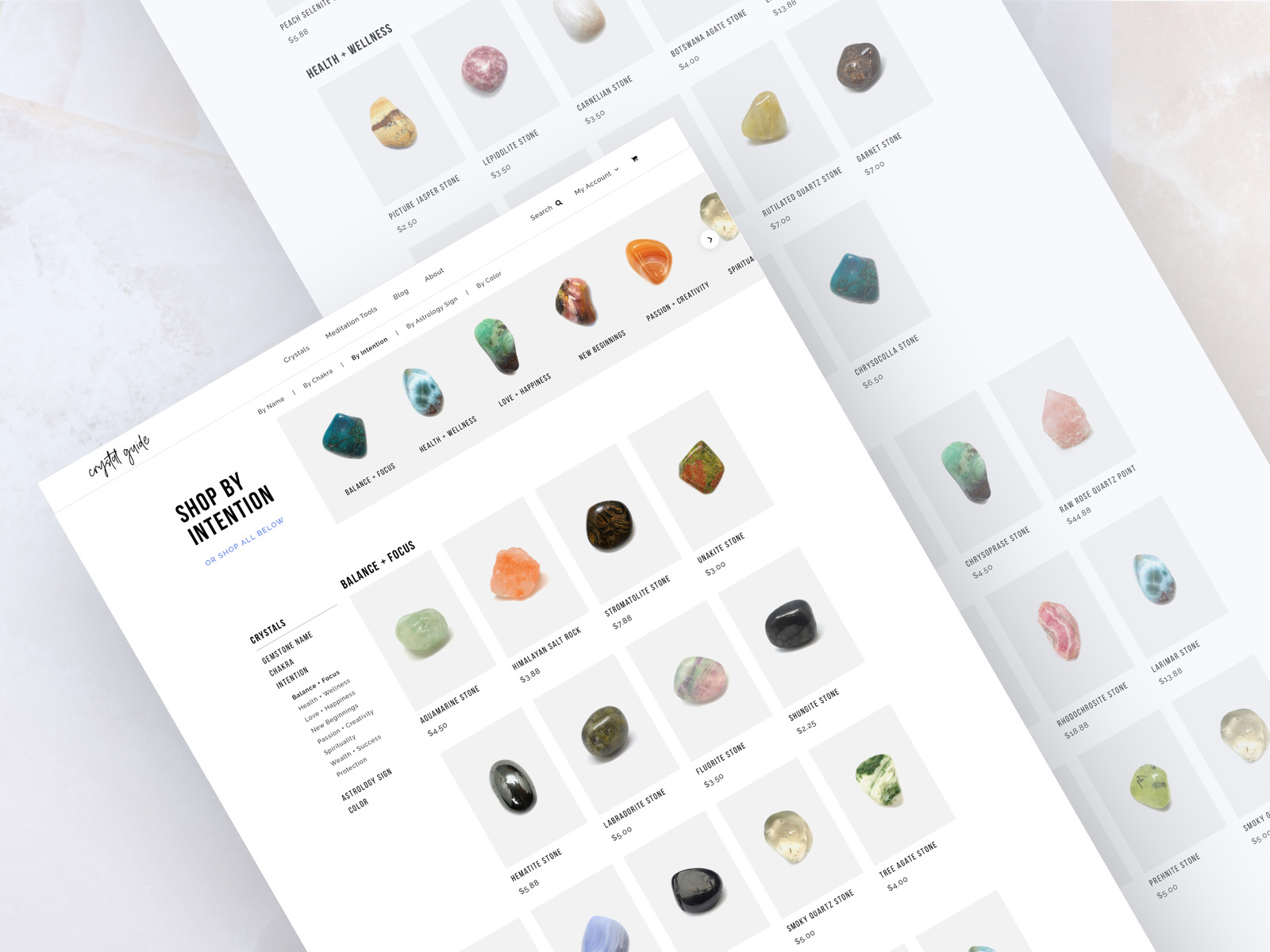 Crystal Shop Category Page by Allison Sosebee on Dribbble