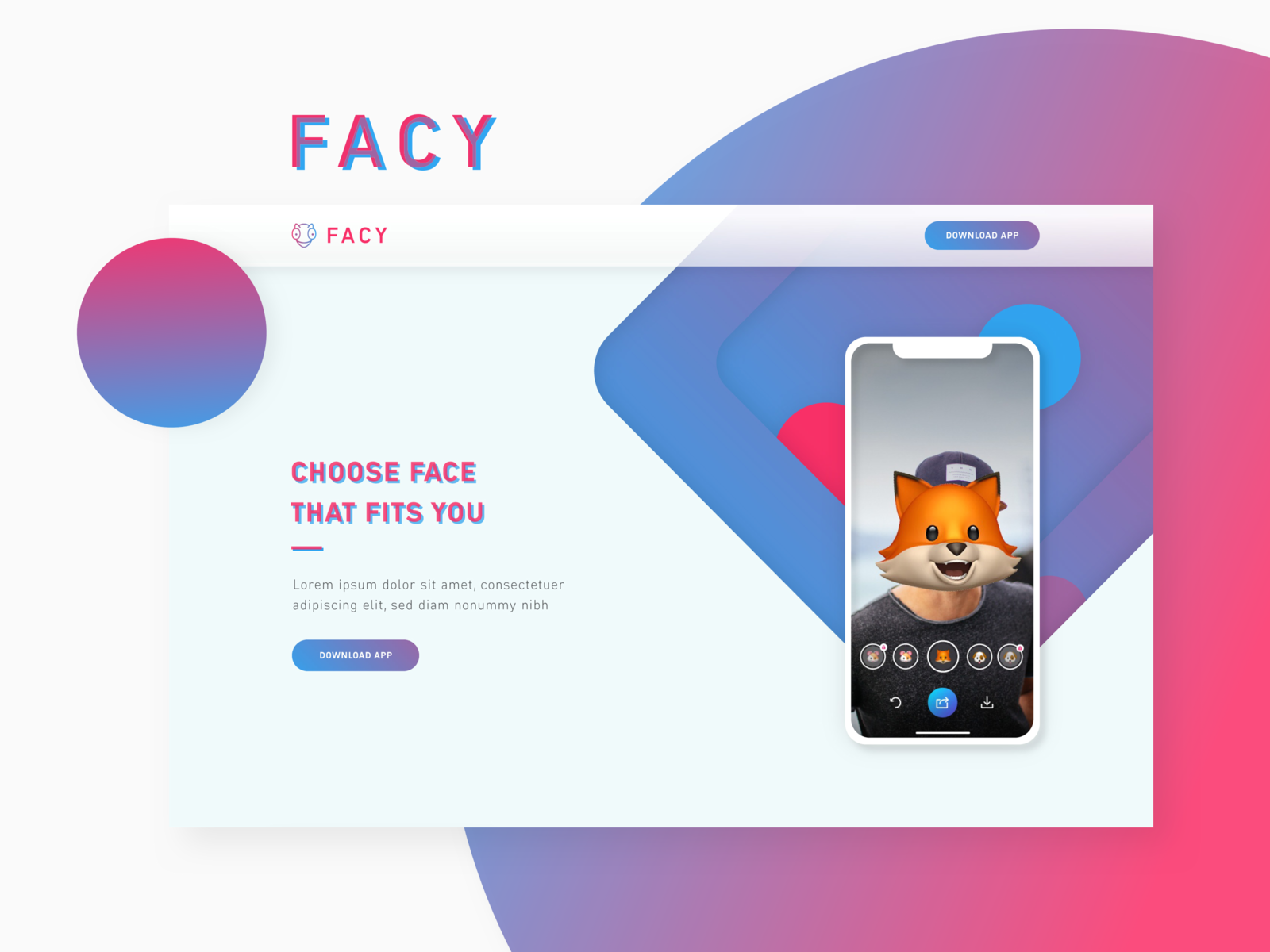 Facy app by Blacktag on Dribbble