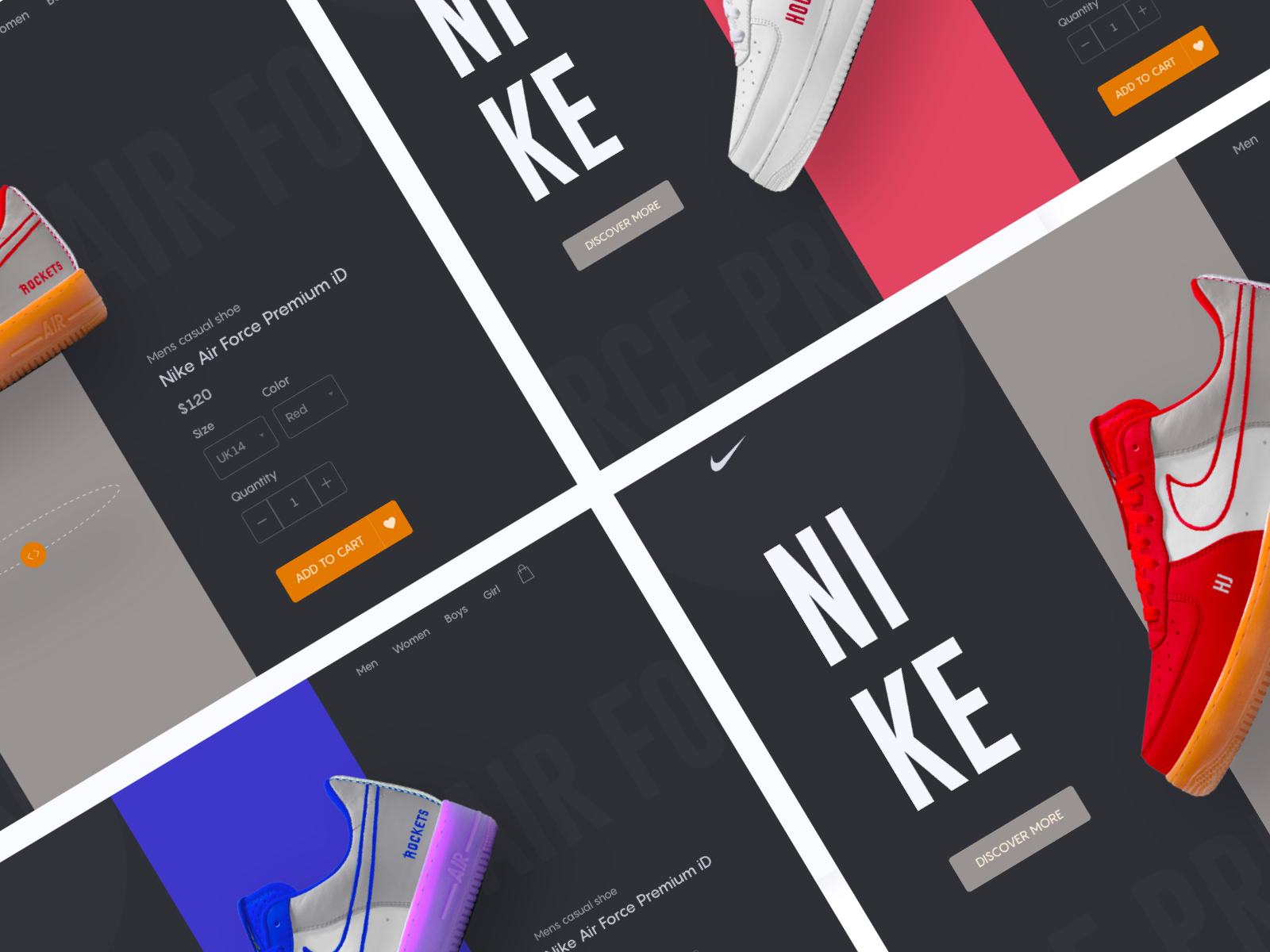 Product Page For Nike by Mufidul on Dribbble