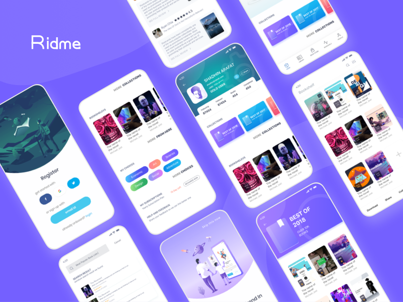 Ridme book reader app concept by Shadhin on Dribbble