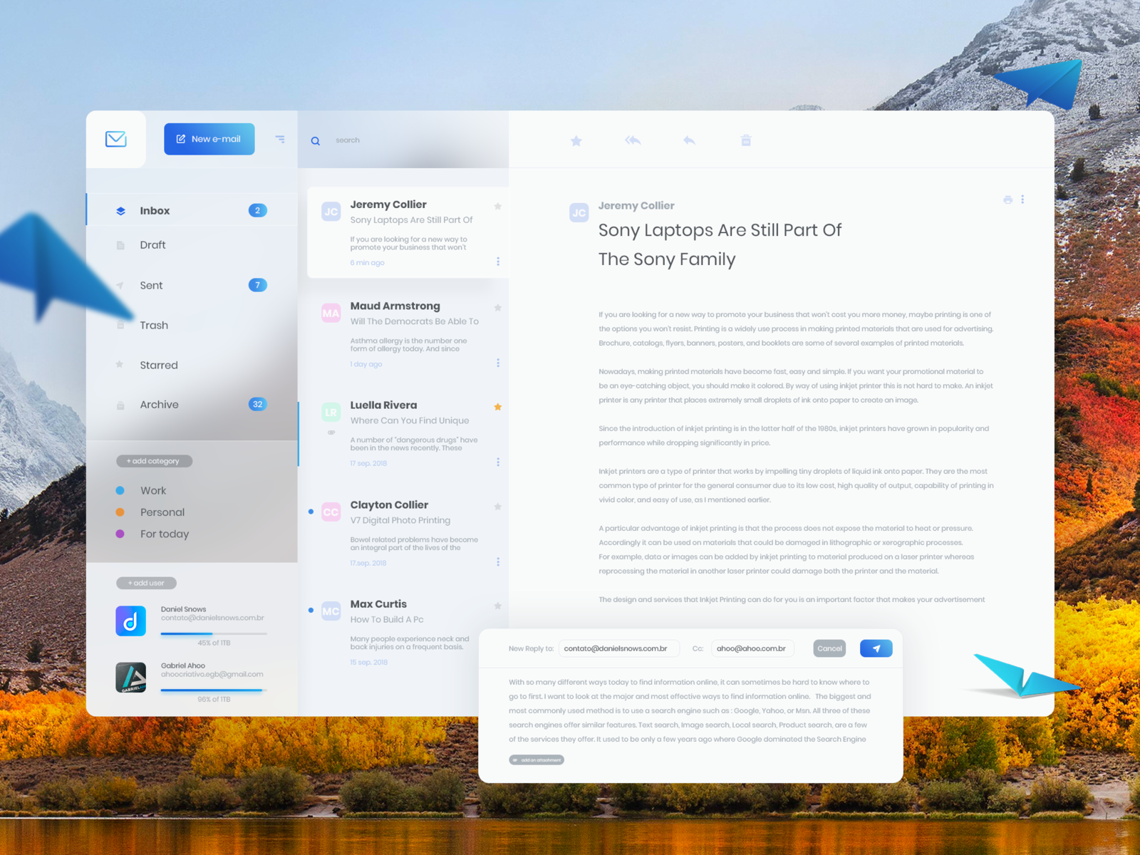 Mac Mail App - Redesign Concept by Daniel Snows for Orizon: UI/UX ...