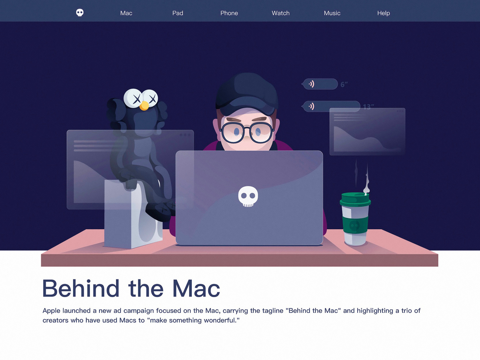 Behind the Mac by Domo Zhao on Dribbble