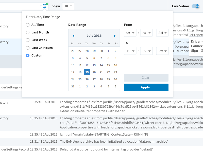 Date/Time Range Table Filtering by Ray Sensenbach on Dribbble