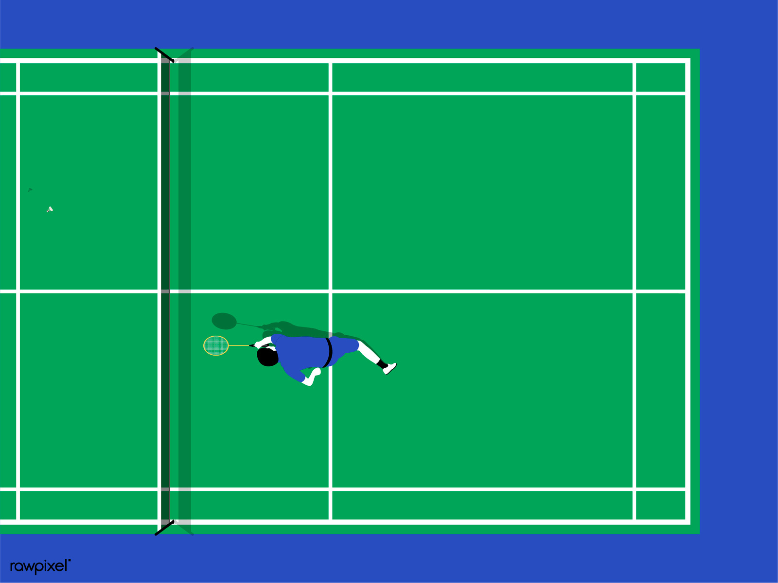 Aerial-view-badminton-court by Aew on Dribbble