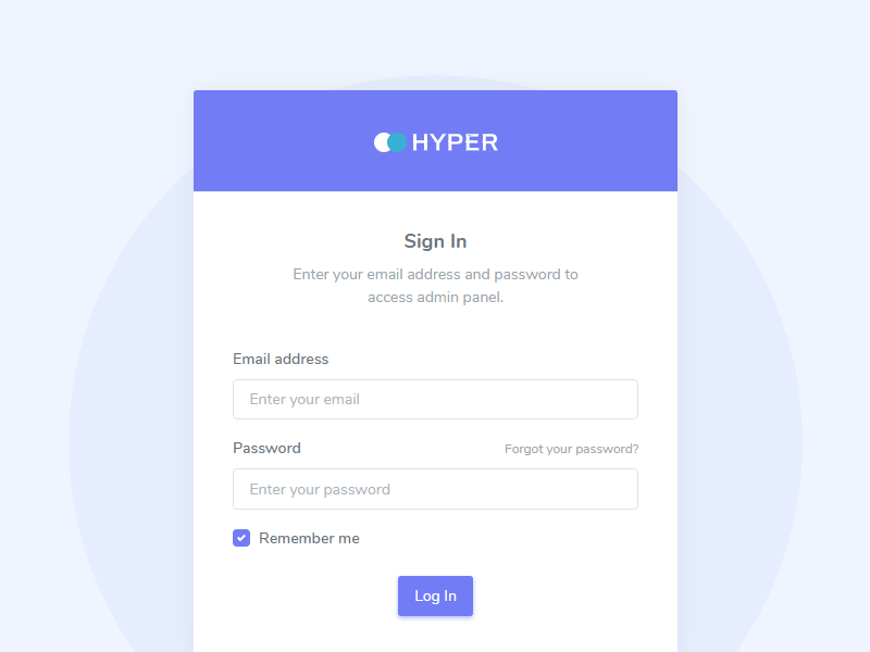 Login - Hyper Admin by Coderthemes™ on Dribbble