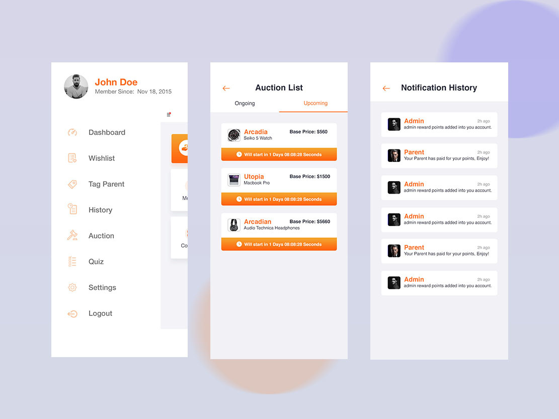Menu Drawer Design by uxkasim on Dribbble