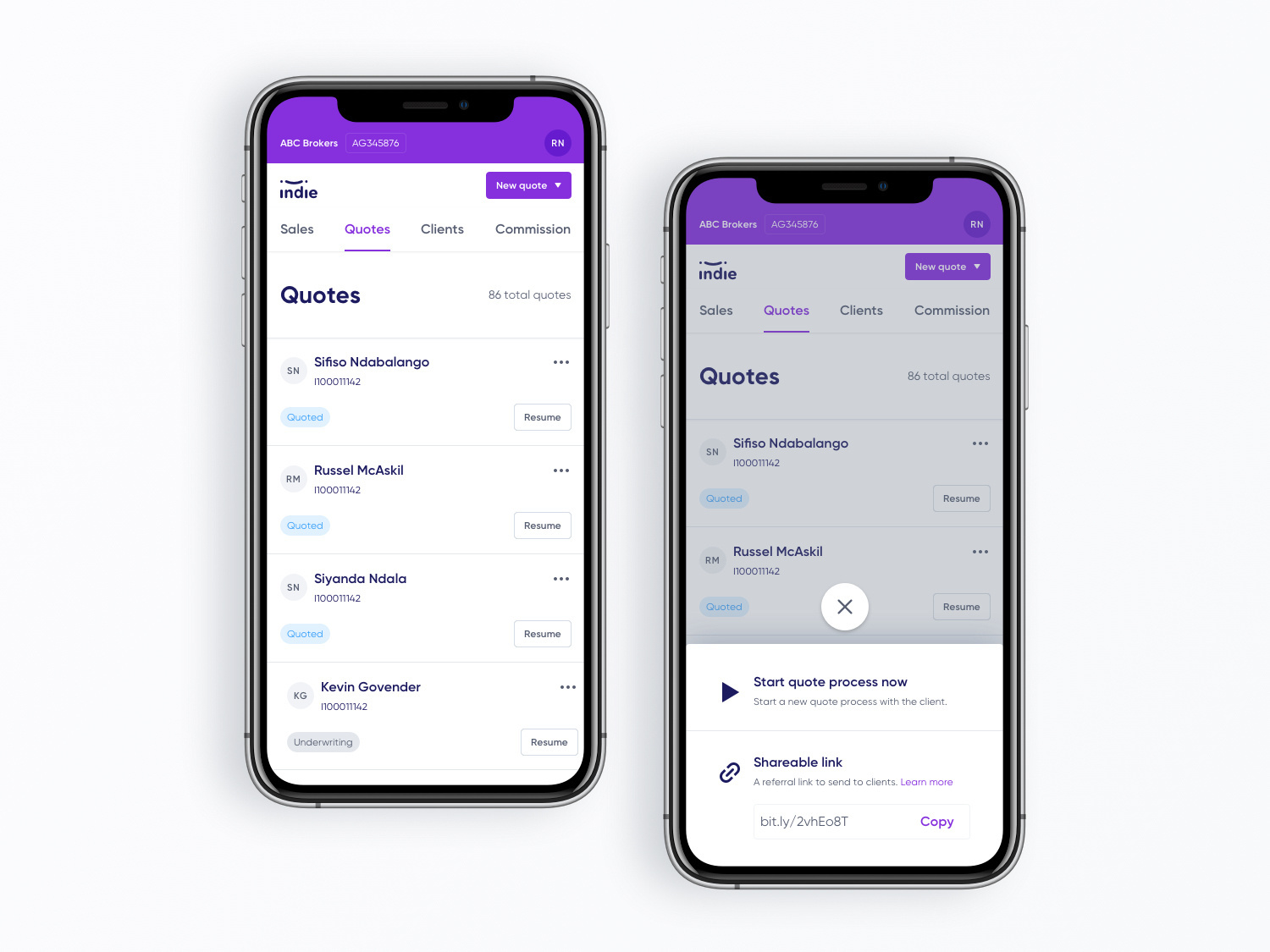 Broker Dashboard Quotes by Adrian Myburgh on Dribbble