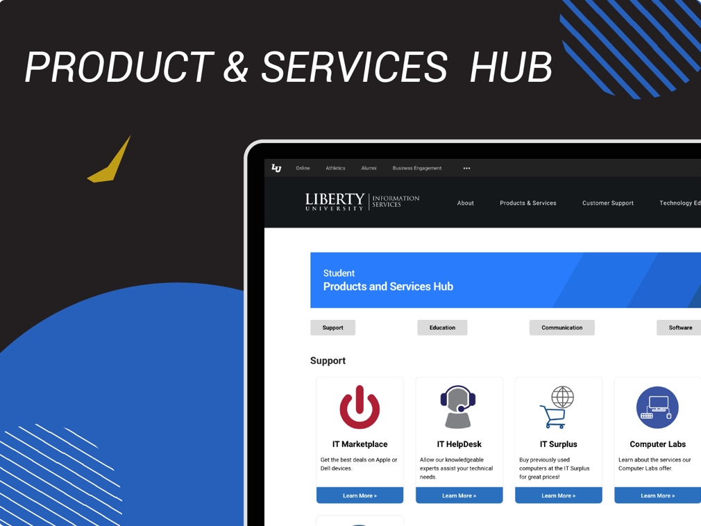 Product and Services Hub - Liberty University by Logan Roush on Dribbble