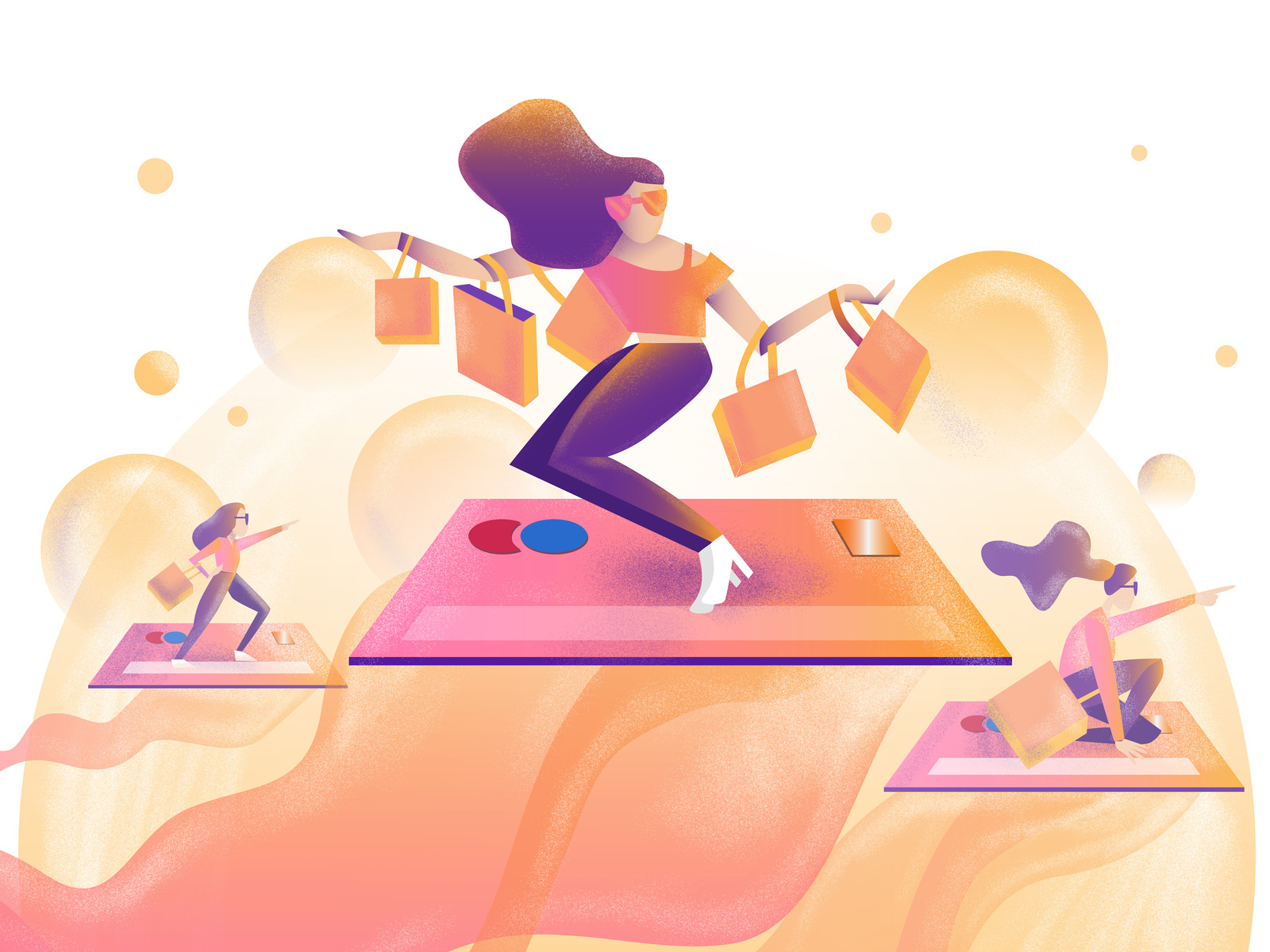 Shopaholic Illustration by Erikawidya for SLAB Design Studio on Dribbble