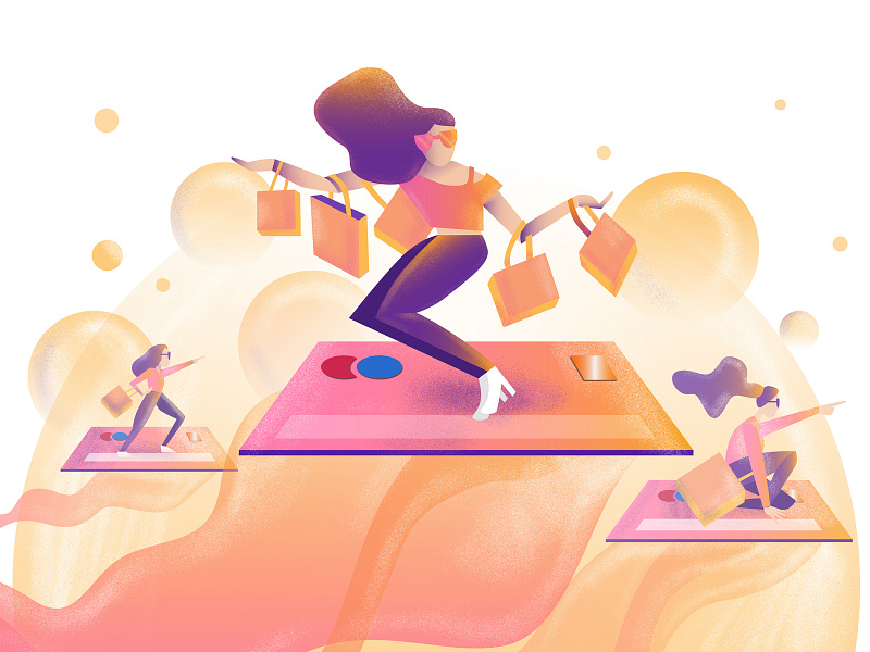 Shopaholic Illustration by Erikawidya for SLAB Design Studio on Dribbble