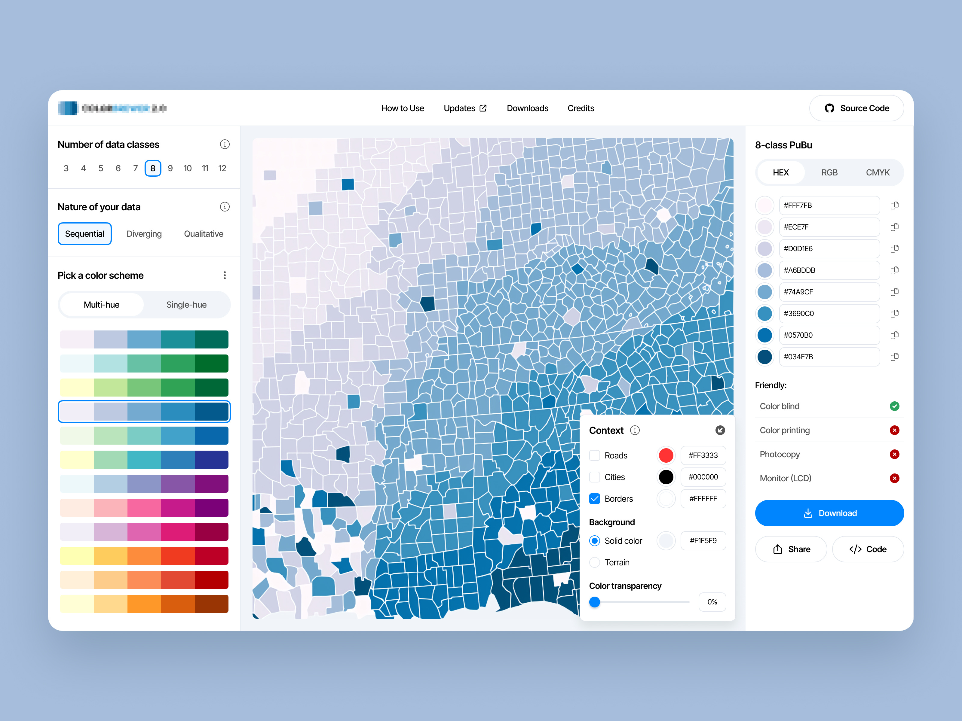Redesign color palette utility for map makers by Seven Metrics on Dribbble