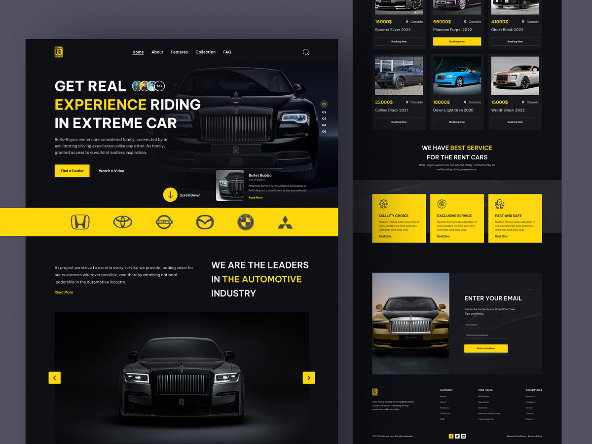 Rolls Royce Car Website Landing Page by Saiful Miah for Oyolloo on Dribbble