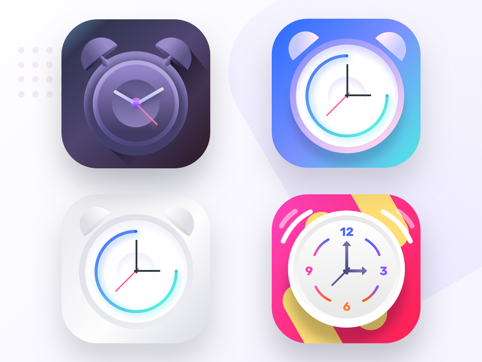 Alarm clock app icons part 2 by Prakhar Neel Sharma on Dribbble