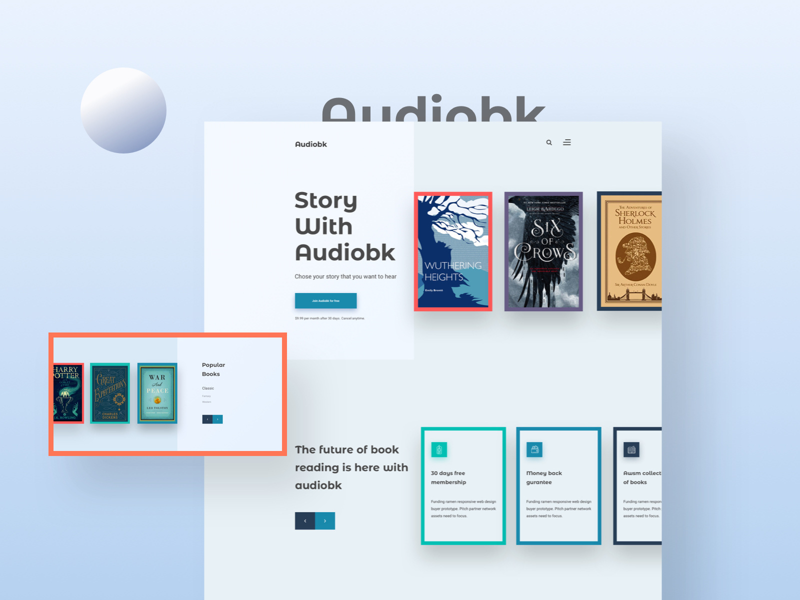 Audiobk Landing Page V5 by Rohan Rahian for Readyui on Dribbble