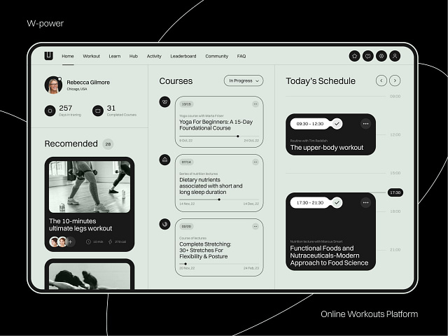 W-Power - Courses Dashboard by Awsmd on Dribbble