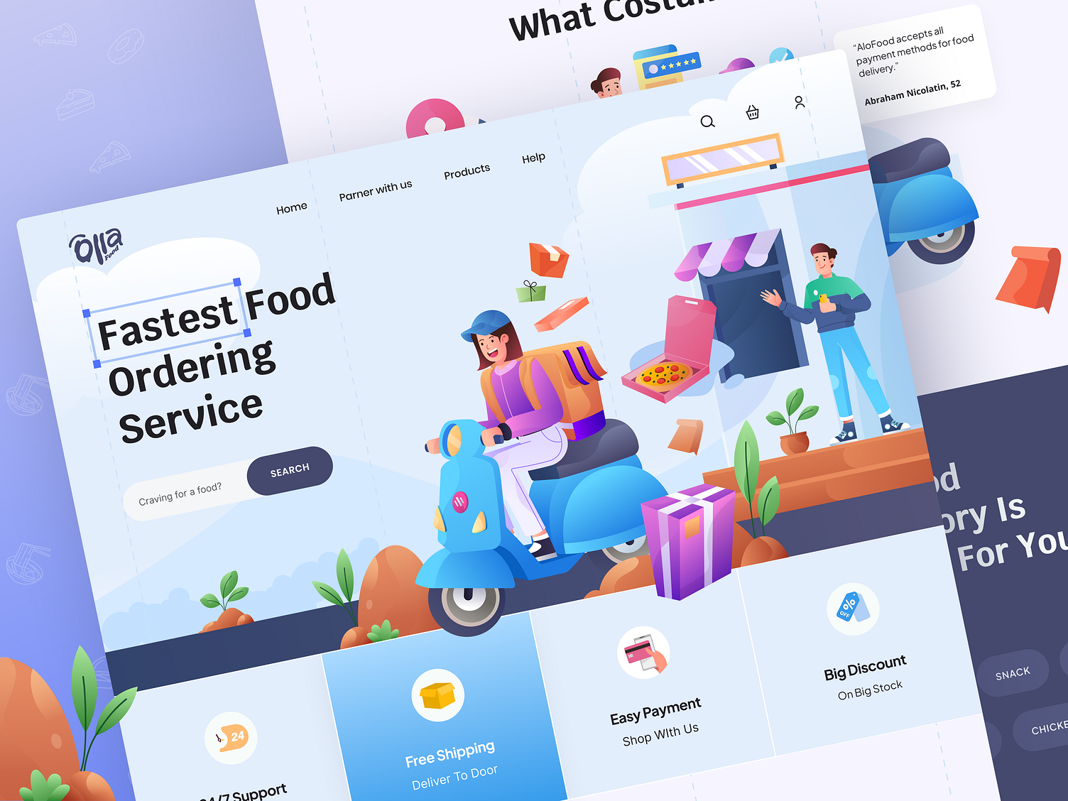 Olla - Food Delivery Landing Page by Syafrini Nabilla for Gintera on ...