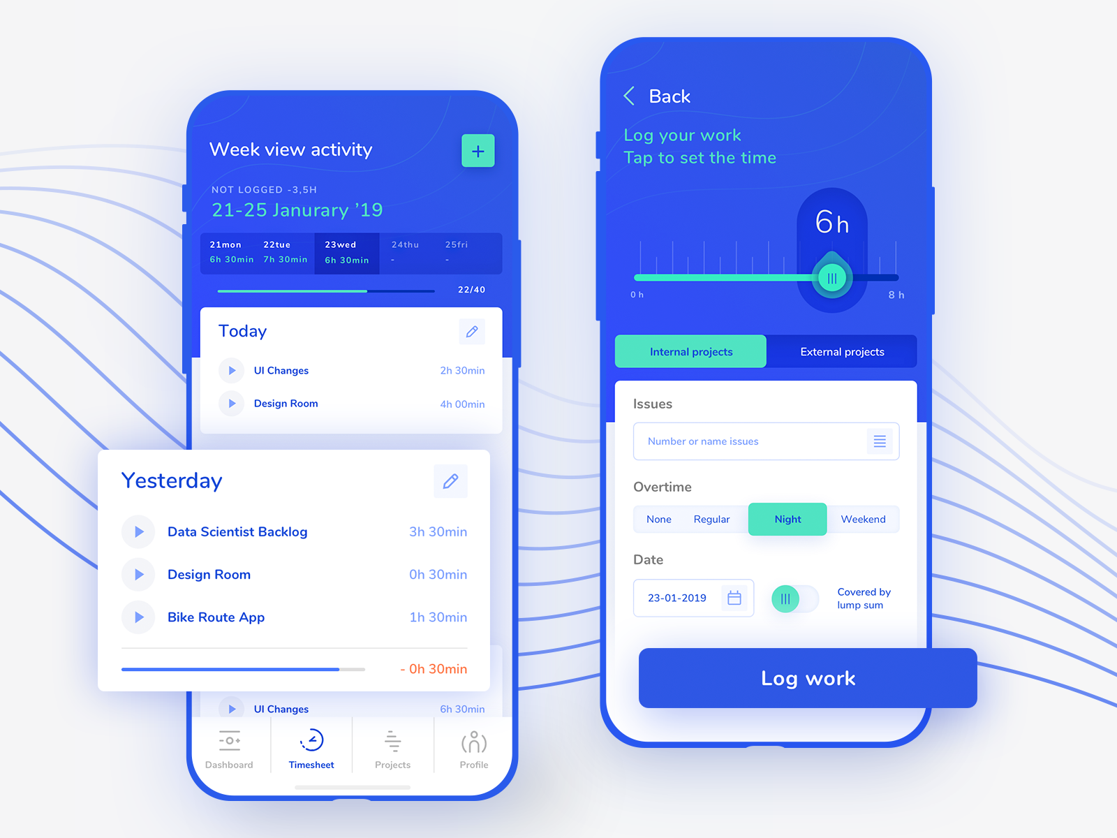 Work Log App by Dorota Obiegło on Dribbble