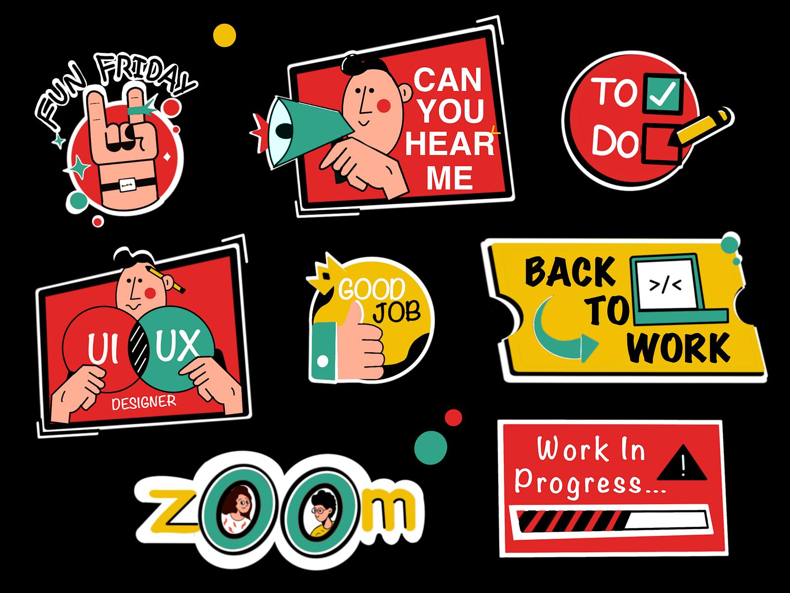 Workspace Stickers. by Galaxy UX Studio on Dribbble
