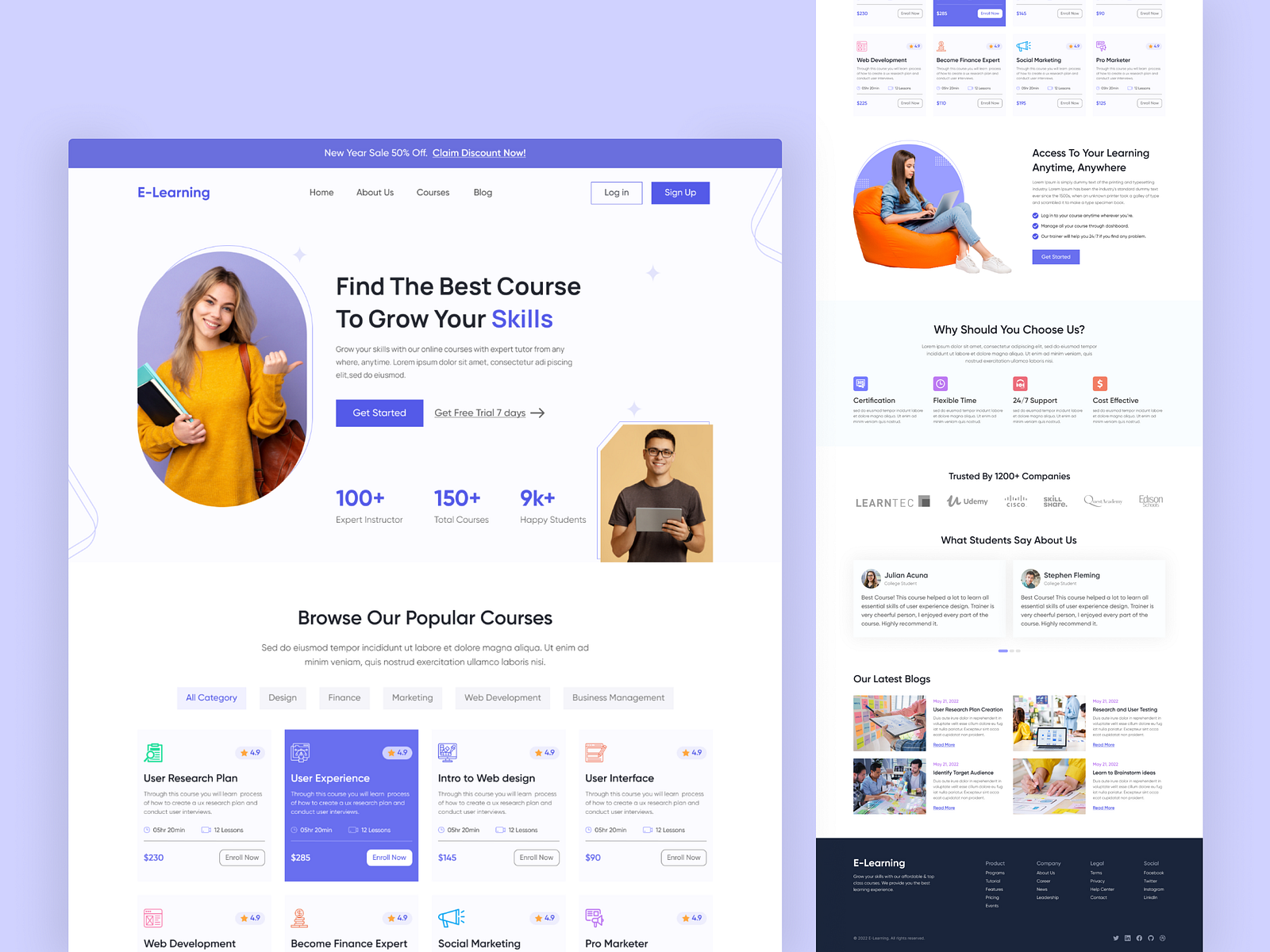 E-learning Landing page | Education website design by Sujon Ahmed on ...