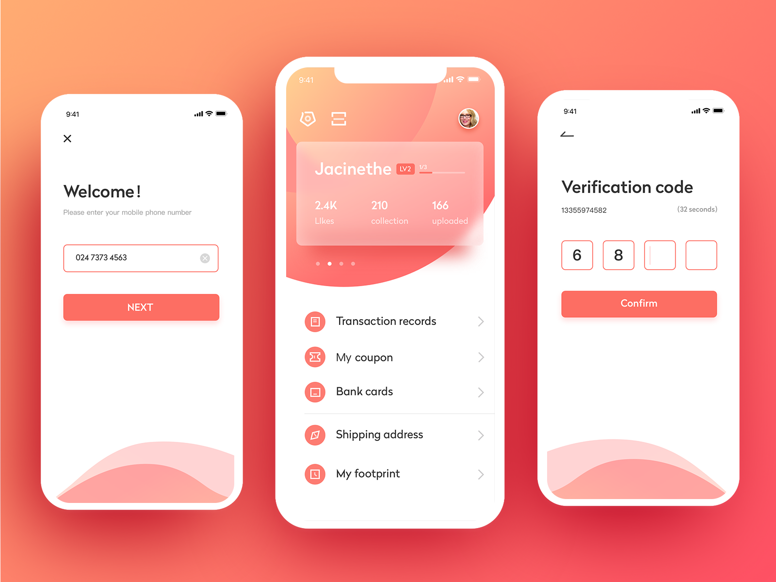 Personal center interface by Jacinethe on Dribbble