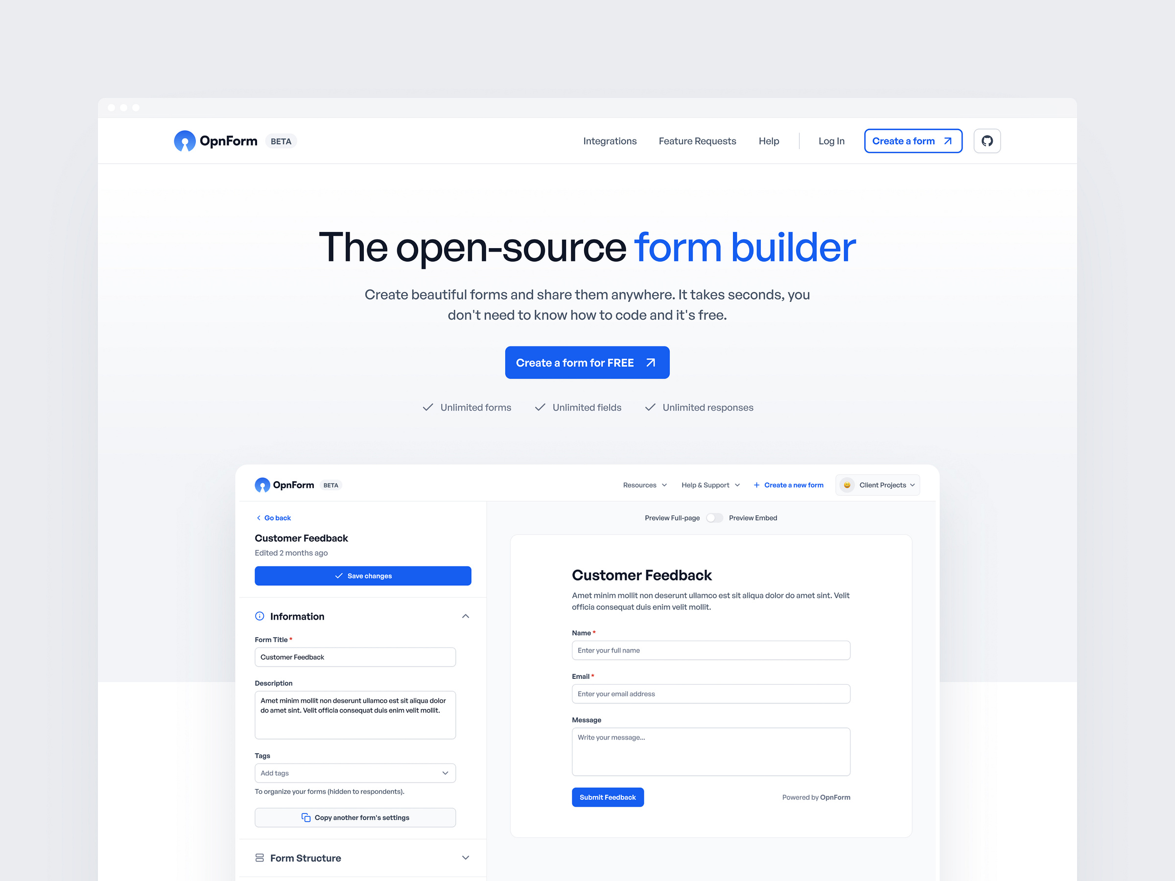OpnForm by Sahil Vhora on Dribbble
