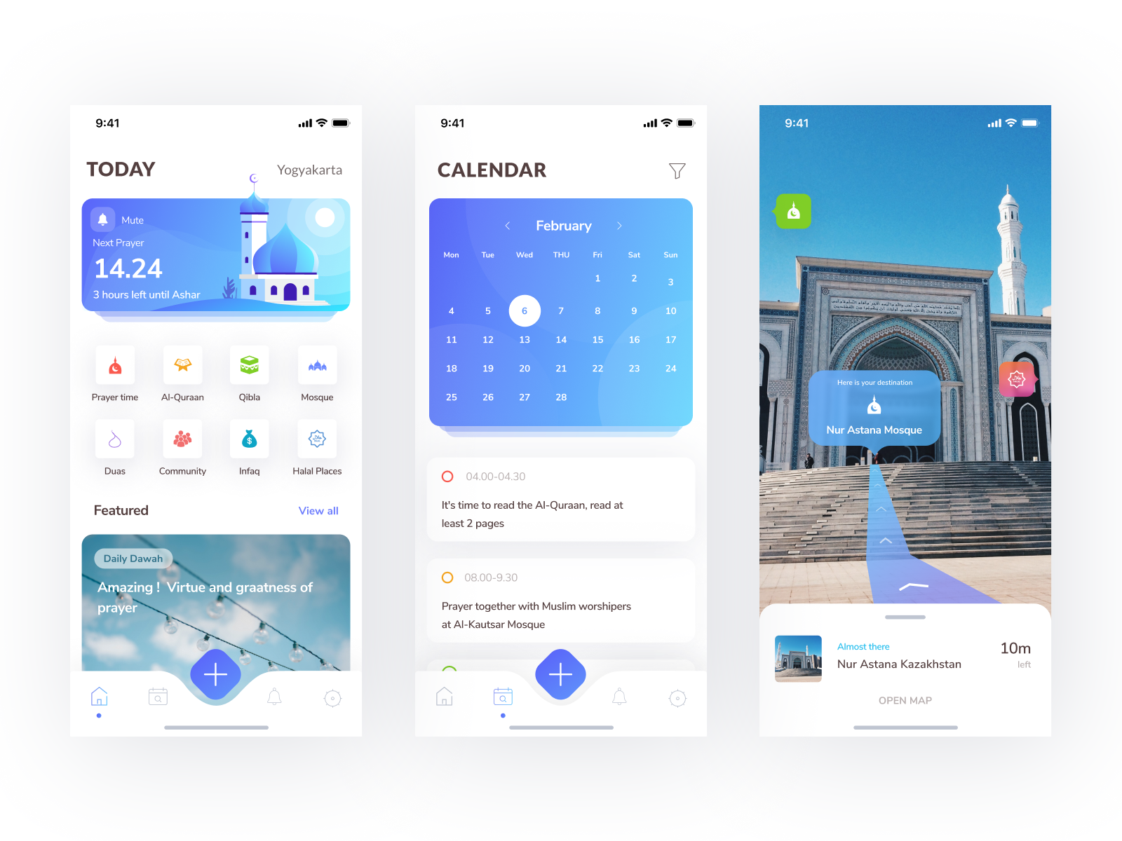 Muslim Mobile App by Siti Dahlia for Pixelz on Dribbble