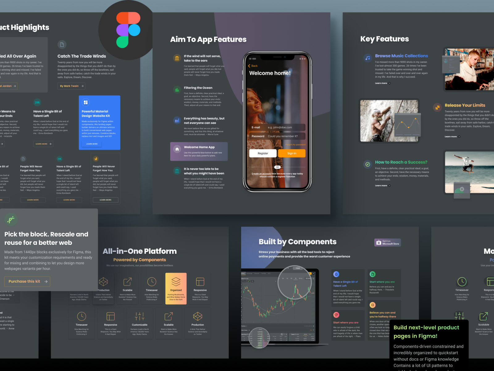 Web Design Blocks — Features UI Templates by Roman Kamushken on Dribbble
