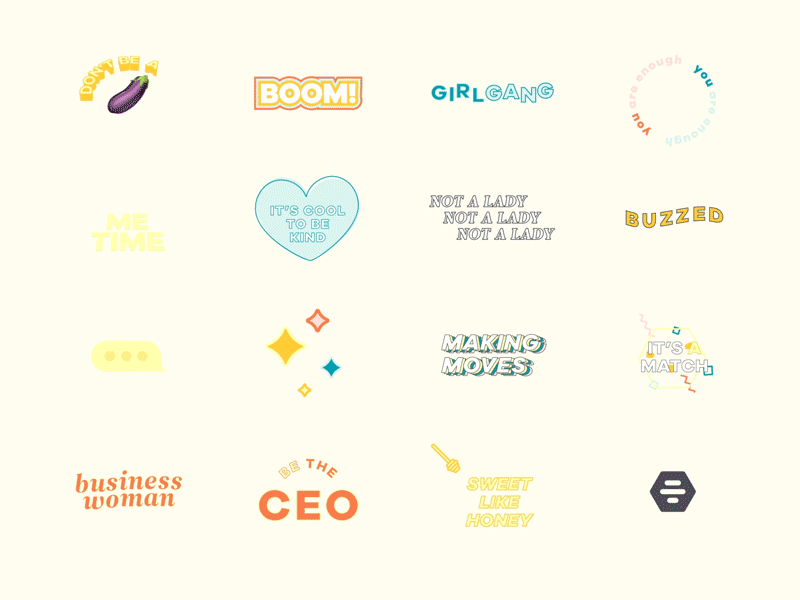 Giphy Sticker Grid by Ryan Austin for Bumble on Dribbble