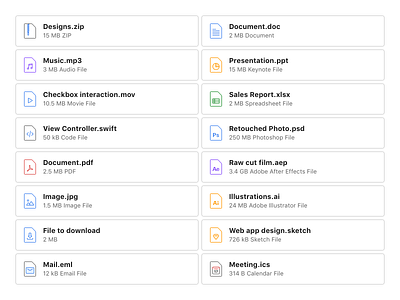 File Attachment Icons in Twist by Alex Muench for Doist on Dribbble