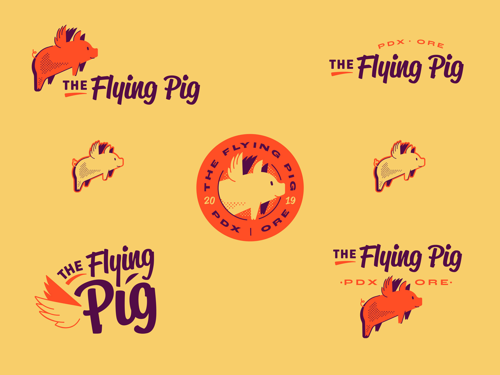 The Flying Pig - Brand Family by Tory Cunningham on Dribbble