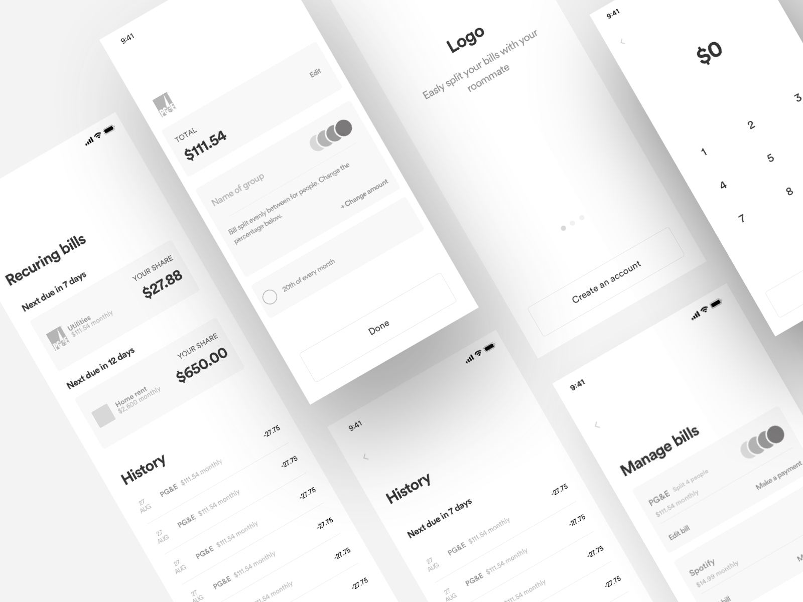 Wireframe - Finance App by Ademar Rodrigues on Dribbble