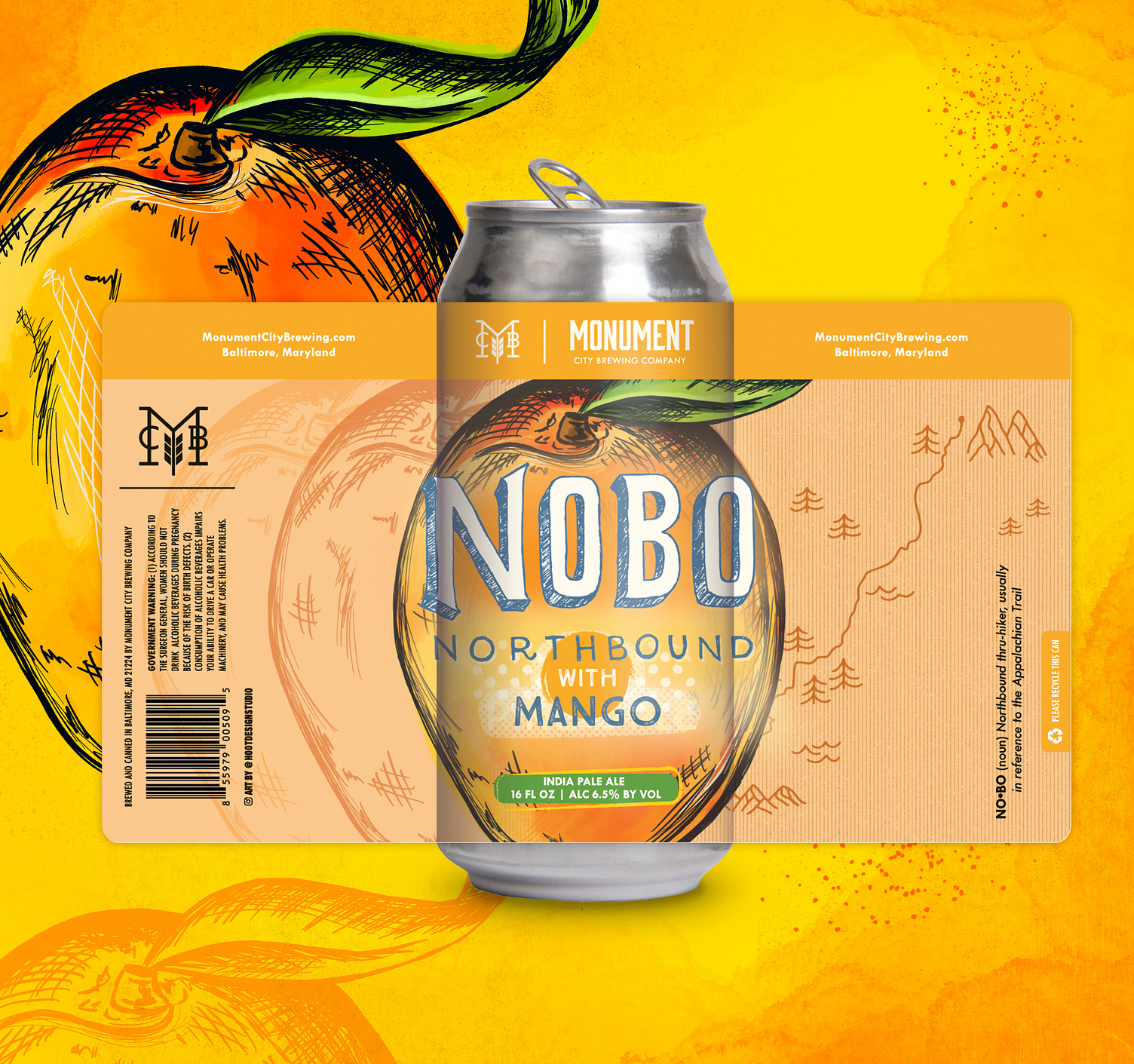 Mango IPA Beer Label by Jen Borror | Hoot Design Studio on Dribbble
