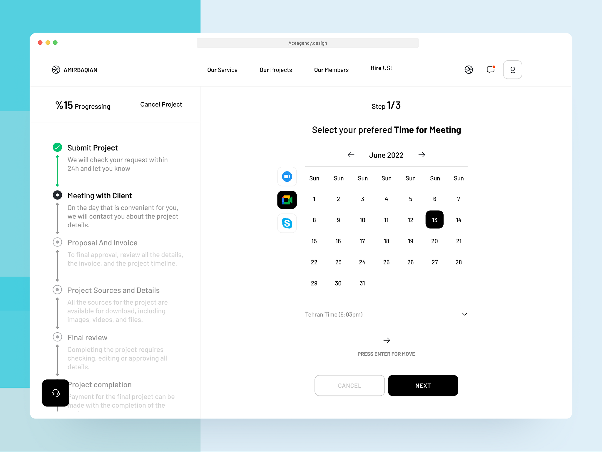 Meeting Page - Agency Website by Amir Baqian for Ace Design Agency on ...
