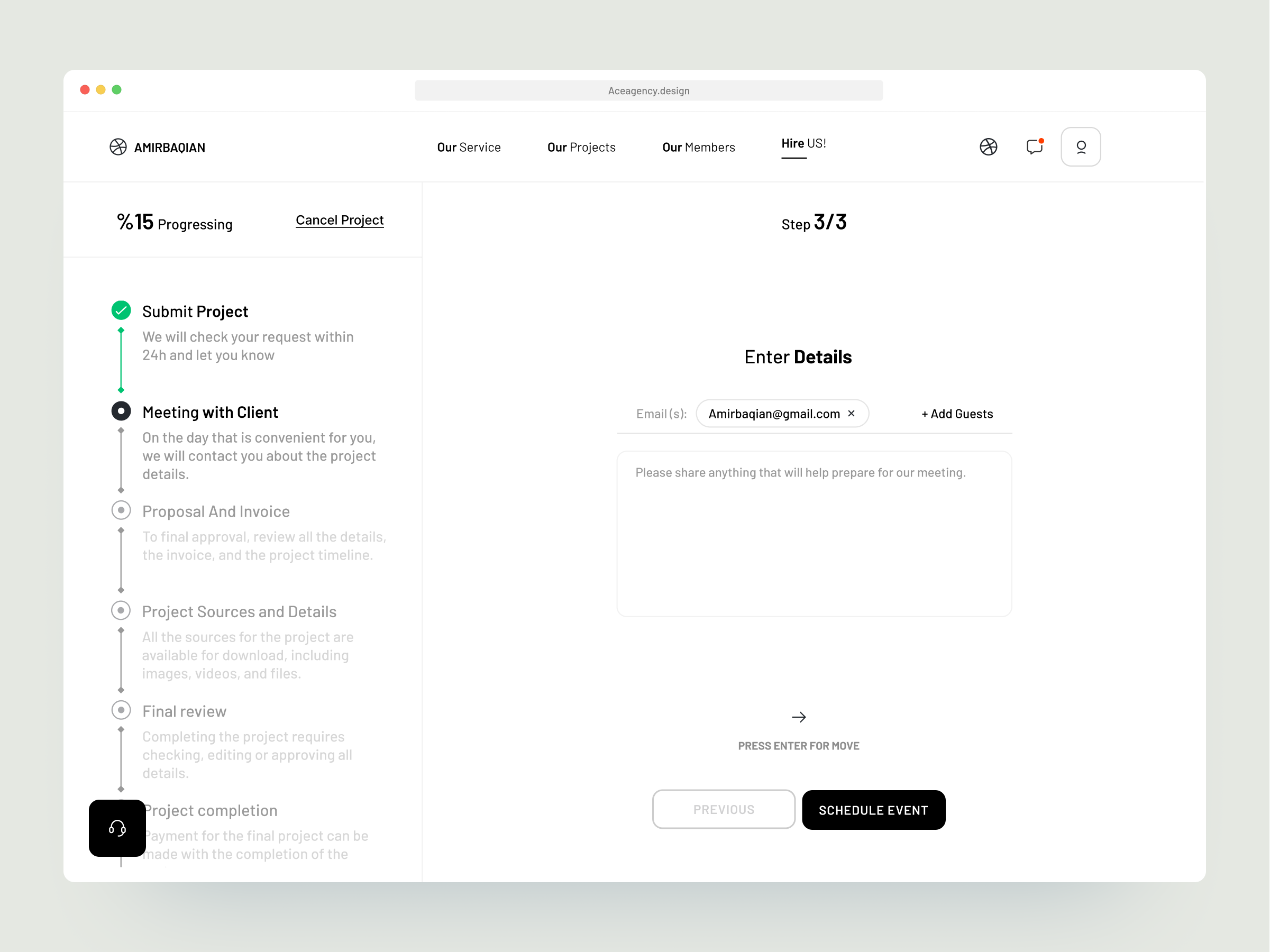 Meeting Page - Agency Website by Amir Baqian for Ace Design Agency on ...