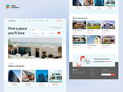 Real Estate Website - Home page Design Concept by Capi Product on Dribbble