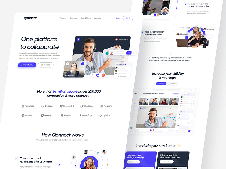 qonnect - Video Conference Landing Page by Ahmad Dimas for Nija Works on Dribbble