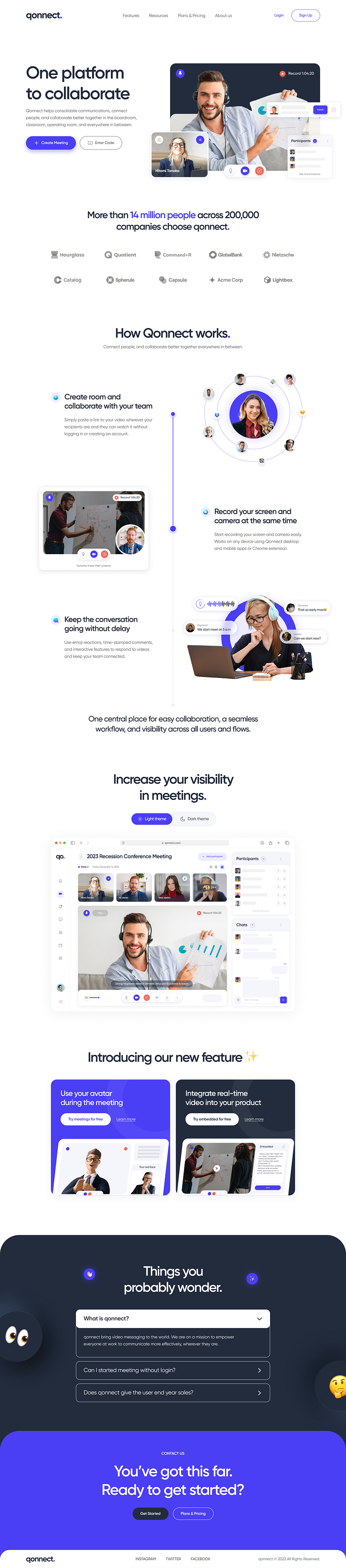 qonnect - Video Conference Landing Page by Ahmad Dimas for Nija Works ...