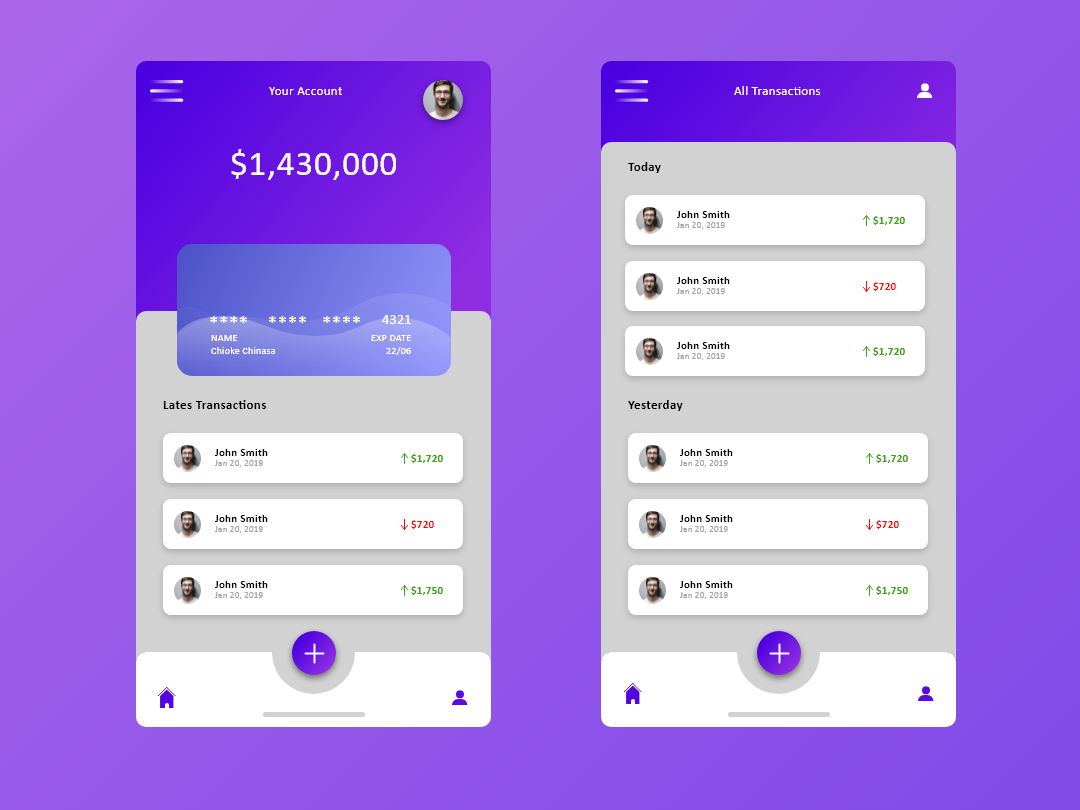 Purple app design by Mason Lillipuu on Dribbble
