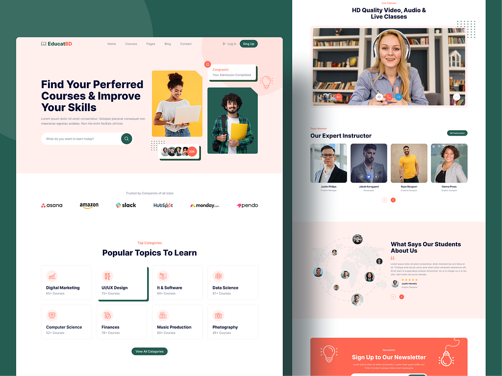 Online Courses UI Design by Anik Deb for Grapeslab on Dribbble