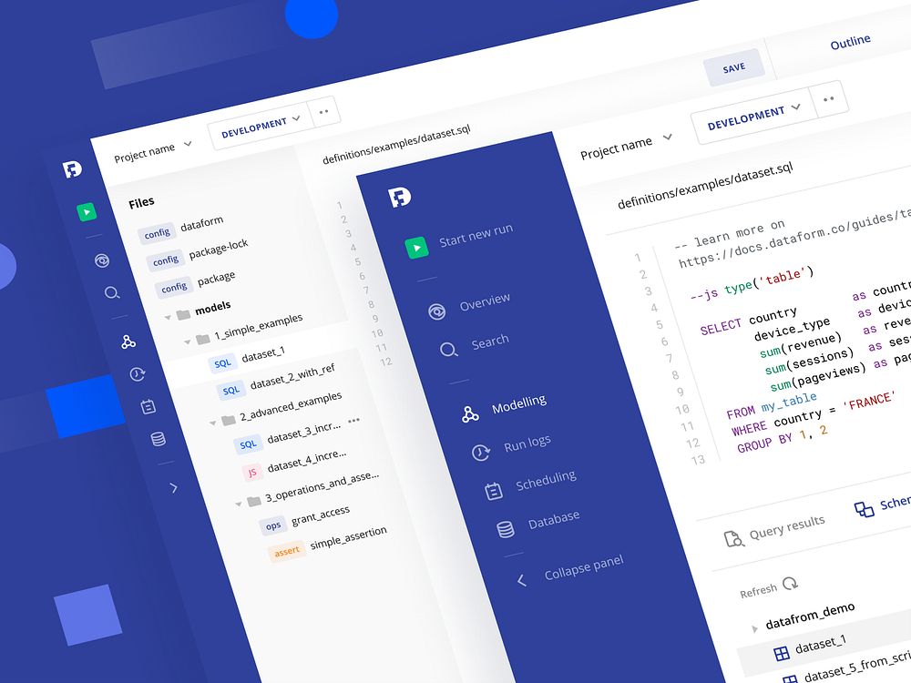 Dataform: Online SQL IDE by Volodymyr Gruev for heartbeat on Dribbble