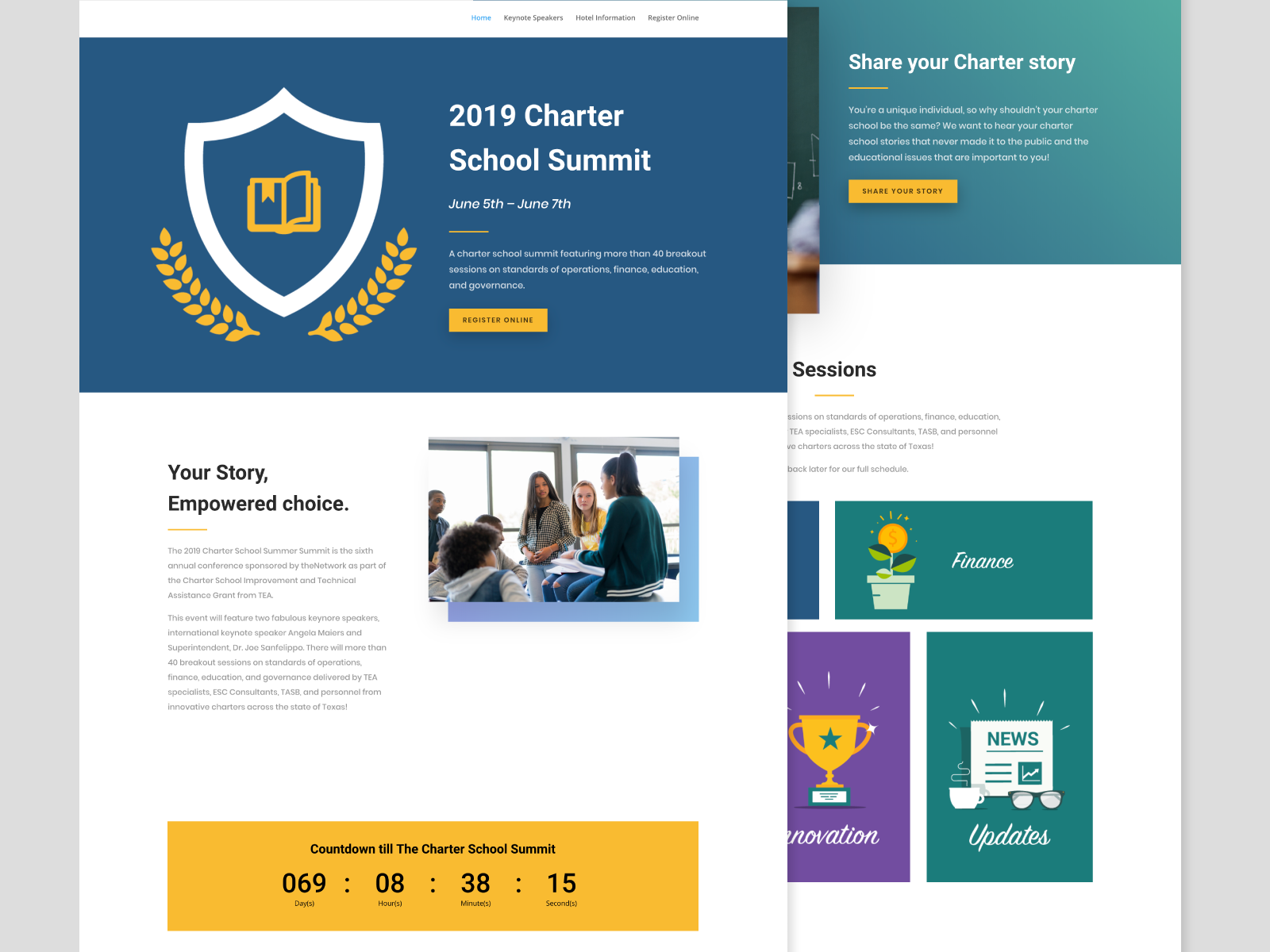 Charter School Conference Event Page by Cole Bubenik on Dribbble