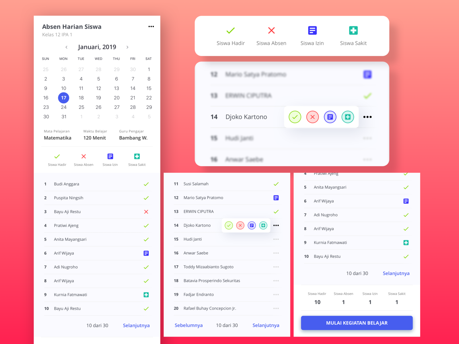 Konsep Aplikasi Absen Siswa by Wayan susanto on Dribbble